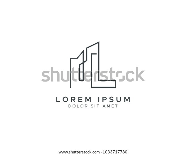 Letter L Construction Building Artline Logo Stock Vector (Royalty Free ...