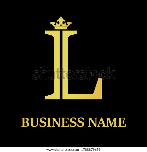 Letter L Crown Logo Design Template: เวกเตอร์สต็อก (ปลอดค่าลิขสิทธิ์ ...