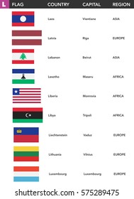 Letter E Flags World Name Capital Stock Vector (Royalty Free) 575289928 ...