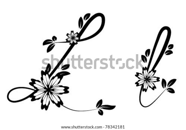 Letter L Floral Font Stock Vector (Royalty Free) 78342181