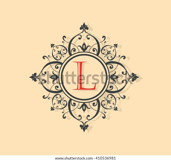Letter L Floral Monogram Stock Vector (Royalty Free) 410536981 ...