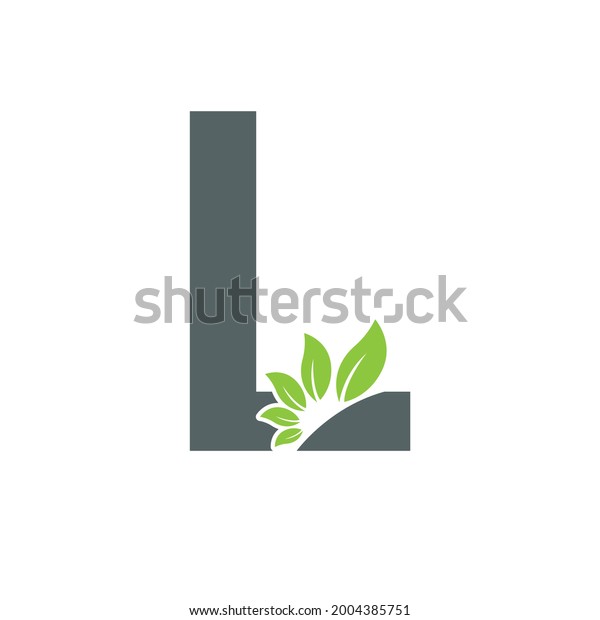 Letter L Green Leaf Style Logo Stock Vector (Royalty Free) 2004385751 ...