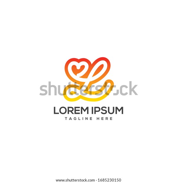 Letter L Heart Logo Icon Design Stock Vector (Royalty Free) 1685230150 ...