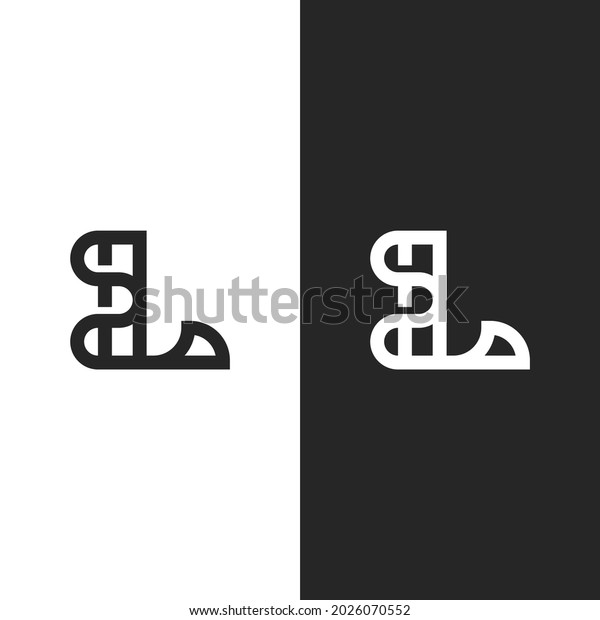Letter L Logo Aesthetic Line Composition Stock Vector (Royalty Free ...
