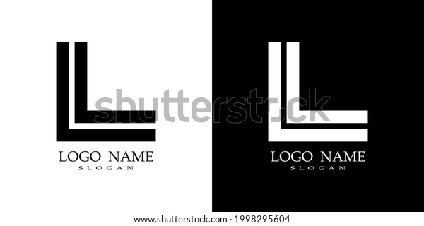 Letter L Logo Black White Stock Vector (Royalty Free) 1998295604 ...