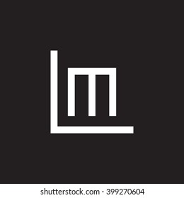 Letter L M Monogram Logo White Stock Vector (Royalty Free) 399270604 ...