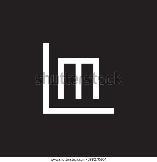 Letter L M Monogram Logo White: vector de stock (libre de regalías ...