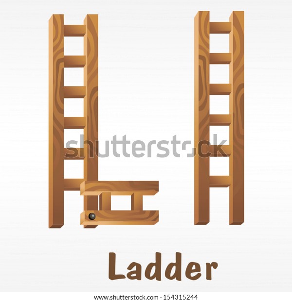 Letter L Made Ladder Stock Vector (Royalty Free) 154315244