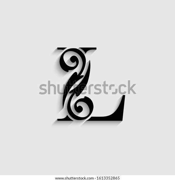 Стоковая векторная графика «Letter L Shadow Black Alphabet Beautiful ...
