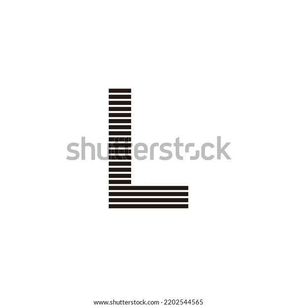 Letter L Stripes Outlines Geometric Symbol Stock Vector (Royalty Free ...
