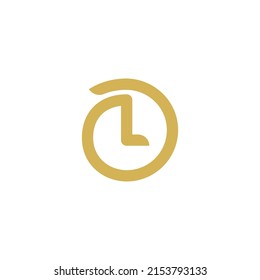 Letter L Time Clock Watch Monogram Stock Vector (Royalty Free ...