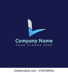 Letter L V Minimalist Logo Design Stock Vector (Royalty Free ...