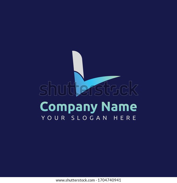 Letter L V Minimalist Logo Design Stock Vector (Royalty Free ...