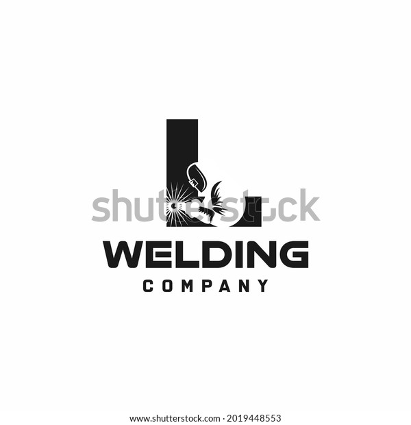 Letter L Welding Logo Welder Silhouette Stock Vector (Royalty Free ...