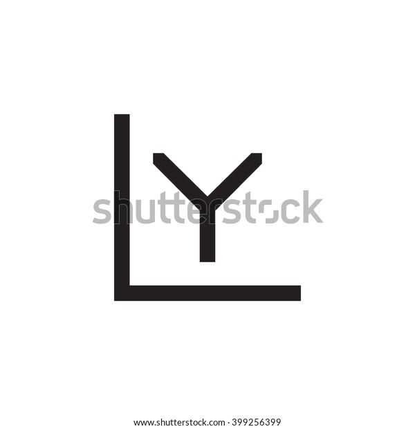 Letter L Y Monogram Logo Black Stock Vector (Royalty Free) 399256399 ...