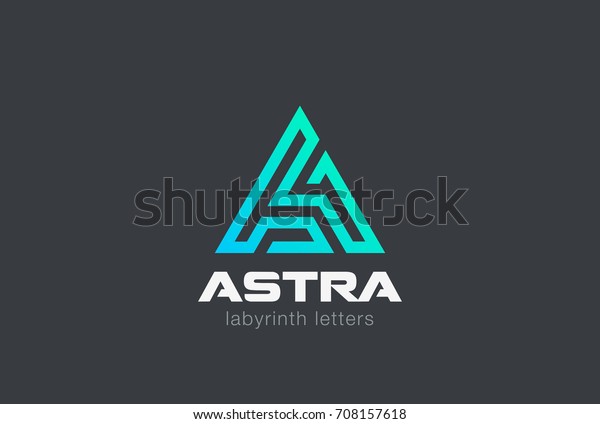 Letter Labyrinth Triangle Logo Abstract Design Stock Vector (Royalty ...