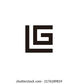 Letter Lg Square Outline Geometric Symbol Stock Vector (Royalty Free ...