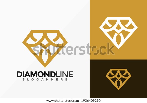 Letter Line Art Diamond Logo Vector Stock Vector (Royalty Free) 1936409290