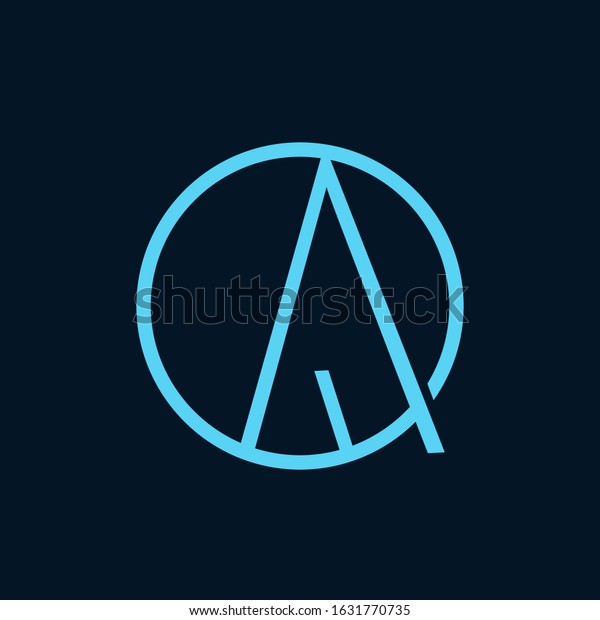 Letter Logo Circle Framegeometric Line Lettering Stock Vector (Royalty ...