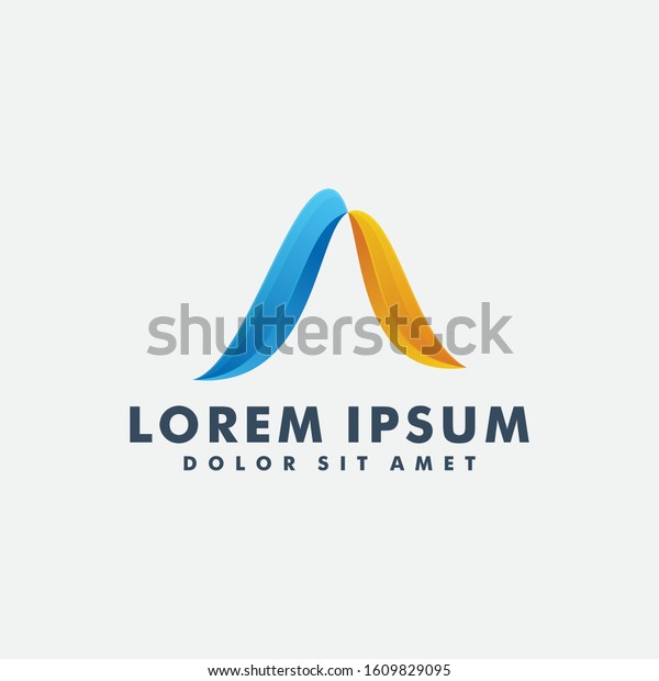 Letter Logo Design Line Art Letter Stock Vector (Royalty Free) 1609829095
