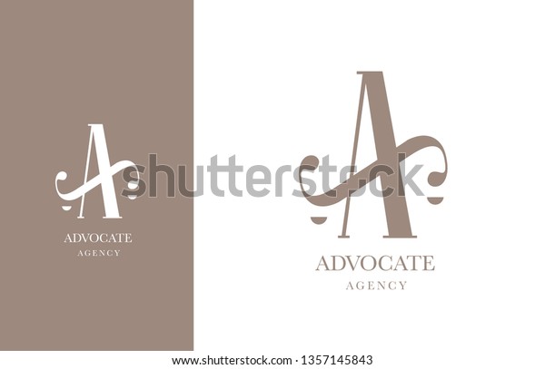 Letter Logo Design Serif Font Advocate Stock Vector (Royalty Free ...