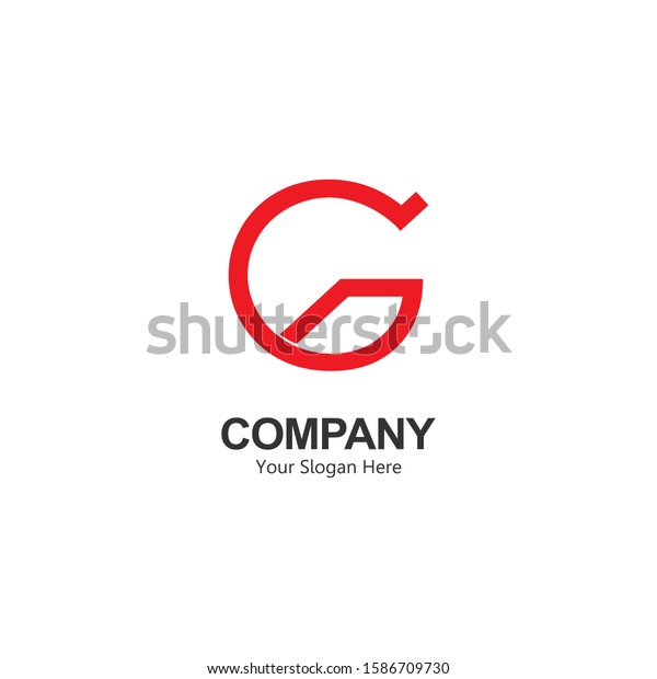Letter Logo G White Background Red Stock Vector (Royalty Free) 1586709730