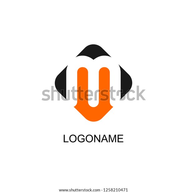 Letter Logo M Orange Design Initial Stock Vector (Royalty Free ...