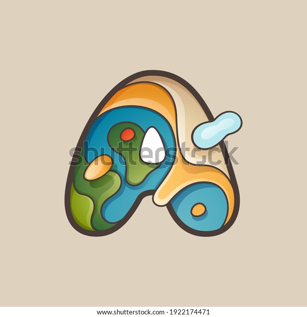 Letter Logo Topographic Map Line Pattern Stock Vector (Royalty Free ...