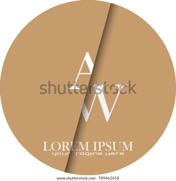 Letter Logo Type Font Aw Light Stock Vector (Royalty Free) 789462658 ...