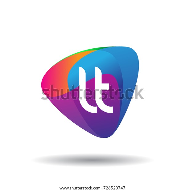 Letter Lt Logo Colorful Splash Background Stock Vector (Royalty Free ...