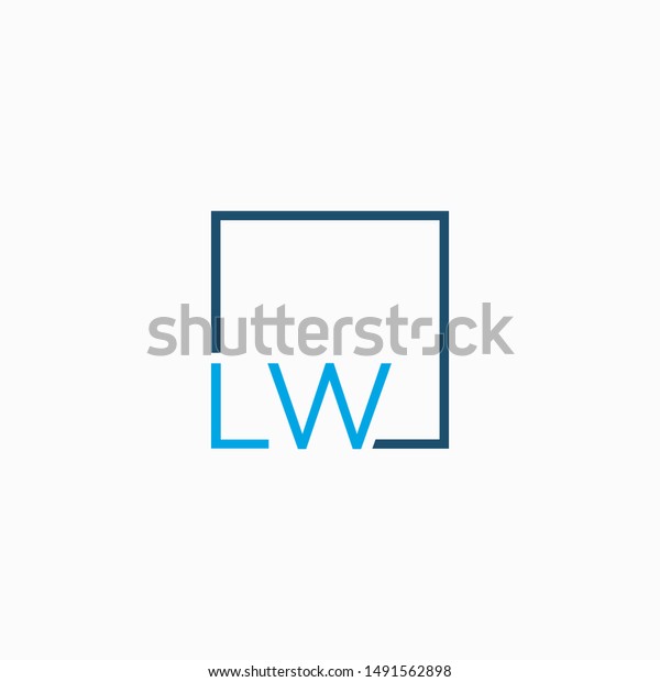Letter Lw Logo Design Square Frame Stock Vector (Royalty Free ...