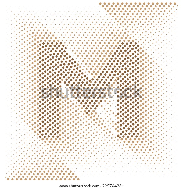 Letter M Abstract Dotted Optical Illusion Stock Vector (Royalty Free ...