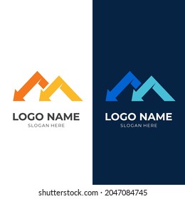Letter M Arrow Logo Design Letter Stock Vector (Royalty Free ...