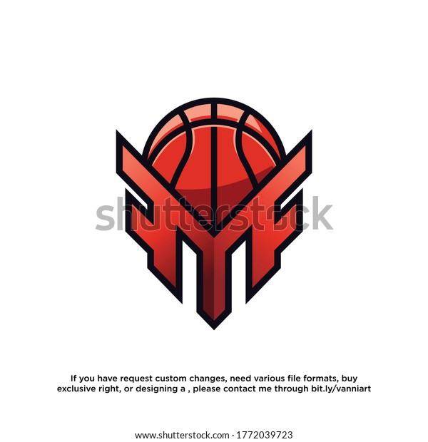 Letter M Basketball Logo Combination Basketball Stock Vector (Royalty ...