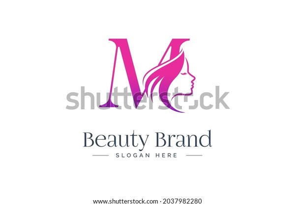 Letter M Beauty Logo Design Woman Stock Vector (Royalty Free ...