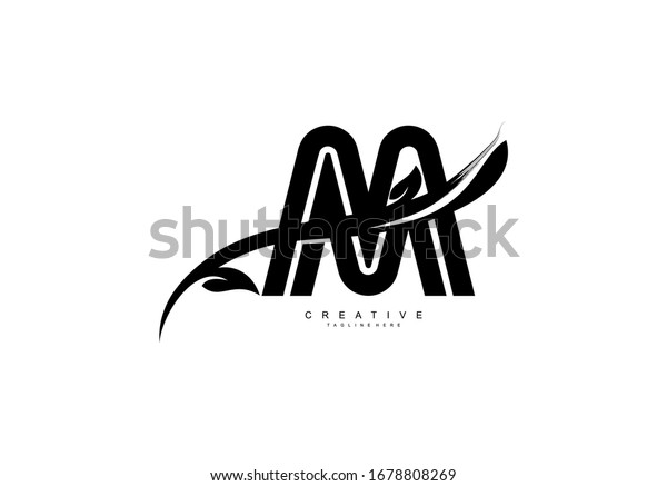 Letter M Bold Linked Artistic Black Stock Vector (Royalty Free ...