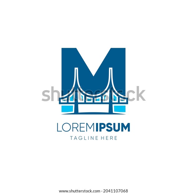 Letter M Bridge Logo Design Vector Stock Vector (Royalty Free ...