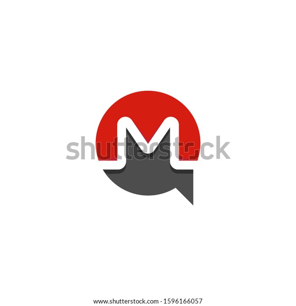 Letter M Bubble Chat Logo Design Stock Vector (Royalty Free) 1596166057 ...