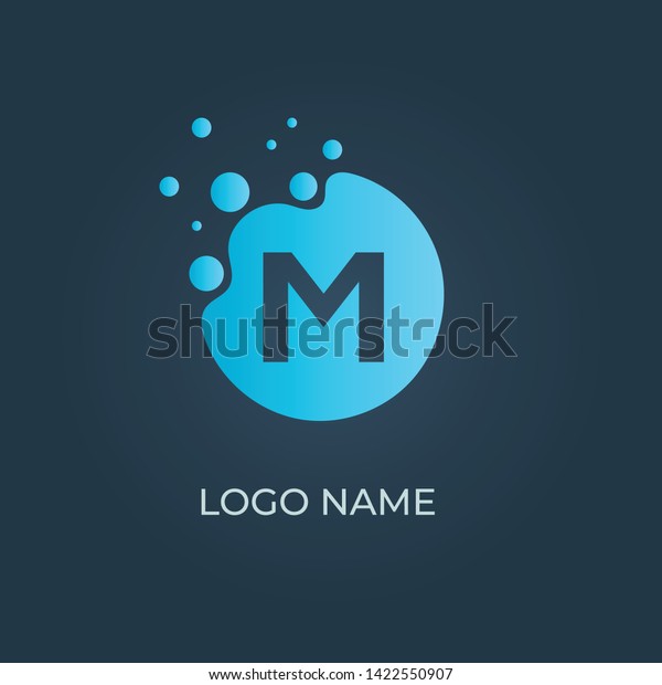 Letter M Bubble Logo Isolated Vector Stock Vector (Royalty Free ...