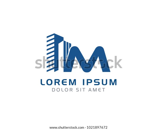 Letter M Building Logo Design Stock Vector (Royalty Free) 1021897672