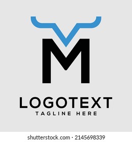 Letter M Bull Logo Vector Stock Vector (Royalty Free) 2145698339 ...