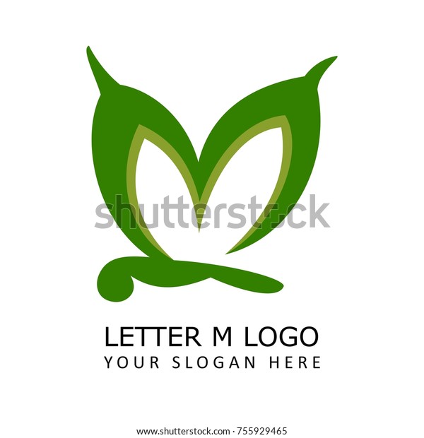 Letter M Butterfly Logo Stock Vector (Royalty Free) 755929465