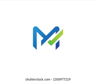 Letter M Check Logo Template Design Stock Vector (Royalty Free ...