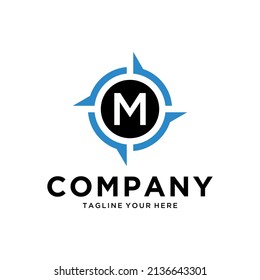 Letter M Creative Compass Concept Logo Stock Vector (Royalty Free ...