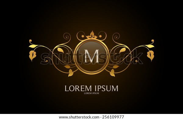 Letter M Crest Logo Alphabet Logotype Stock Vector (Royalty Free) 256109977