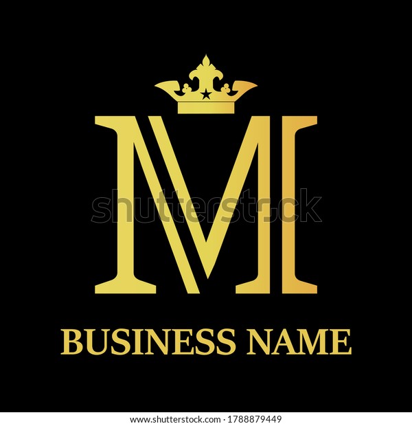 Letter M Crown Logo Design Template Stock Vector (Royalty Free ...