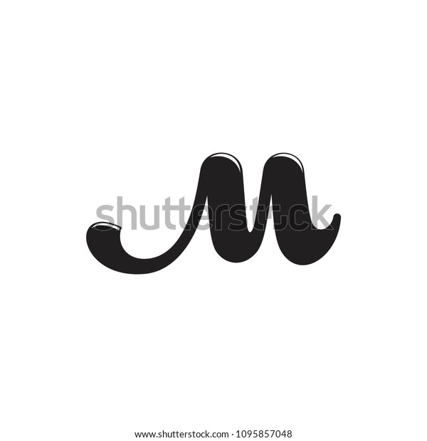 Letter M Curves Design Simple Logo Stock Vector (Royalty Free ...