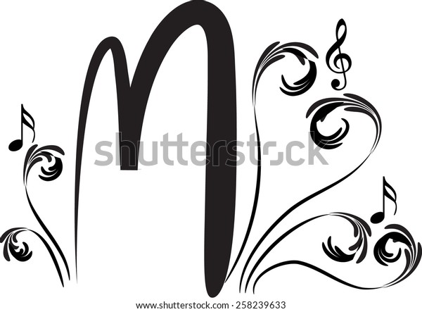 Letter M Design Music Stock Vector (Royalty Free) 258239633