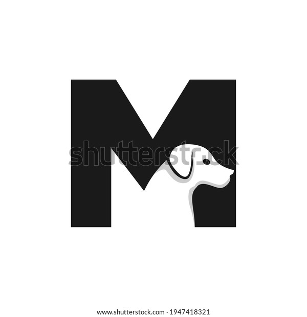 Letter M Dog Logo Design Template Stock Vector (Royalty Free ...