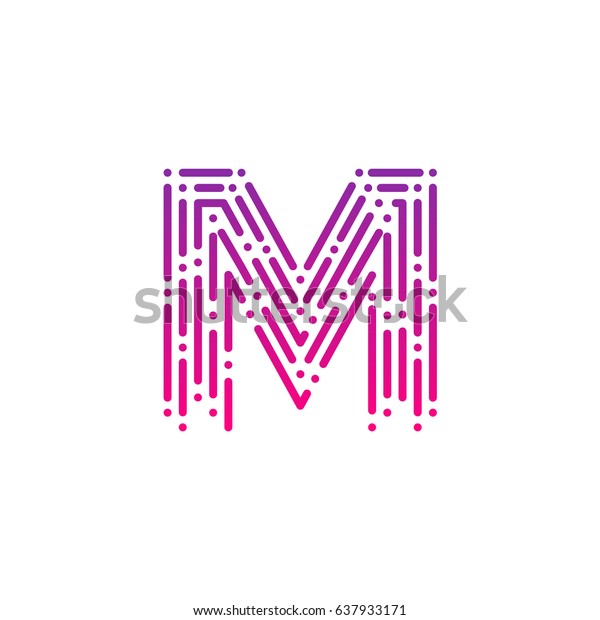 Letter M Dots Lines Logotypefast Speed Stock Vector (Royalty Free ...